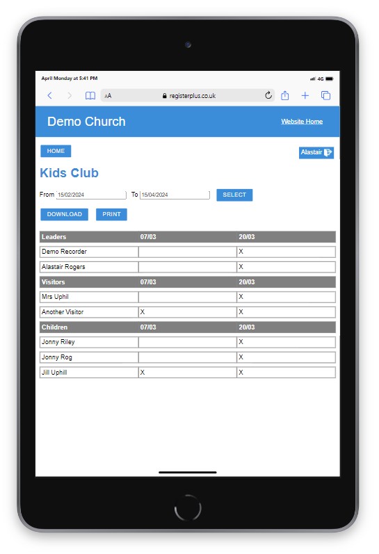 Reporting – RegisterPlus